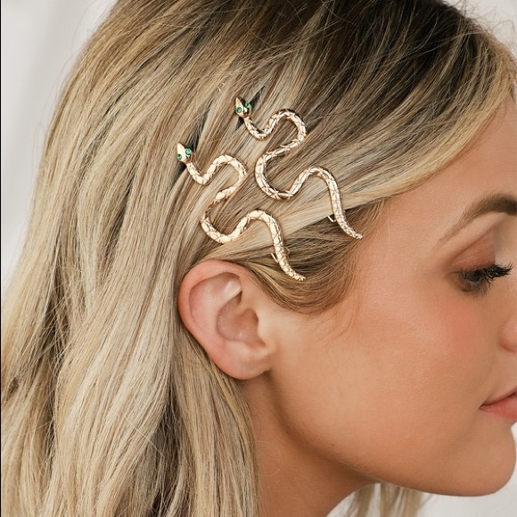 Lulus | Accessories | Lulusmedusa Gold Snake Hair Clips 2 Pack | Poshmark
